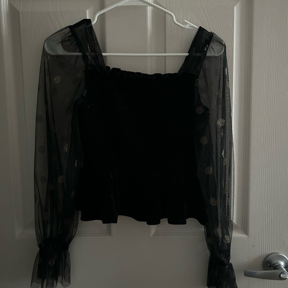 Nasty Gal | Tops | This Is A Black Party Top With Sheer Sleeves And ...